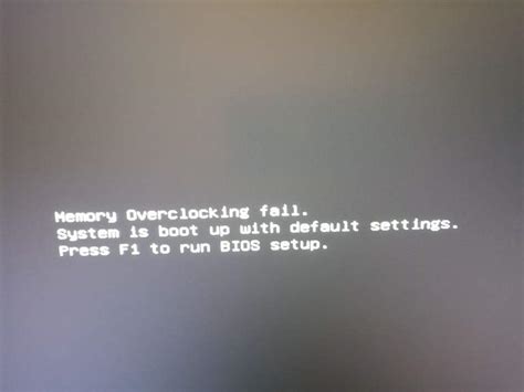 Message Derreurmemory Overclocking Fail