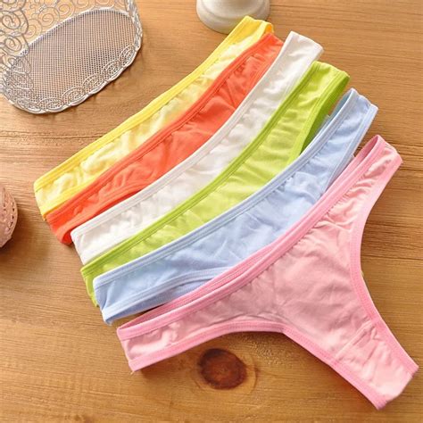 Sb 6pcs Lot Solid Thong Calcinha Infantil Teen Underwear 2016 Girls