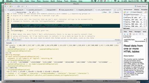 Scraping Table Data From Web Pages Using R Youtube