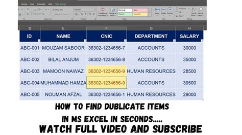 Find Duplicate Values In Ms Excel Using Conditional Formatting Youtube