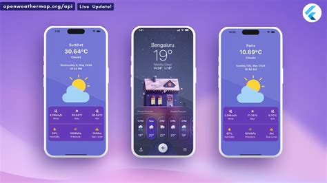 Flutter Weather App With Api Flutter Openweathermap Youtube