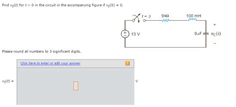 Solved Find V C T For T 0 In The Circuit In The Chegg Com
