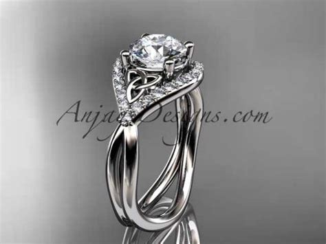 Platinum Diamond Celtic Trinity Knot Engagement Ring Wedding Ring