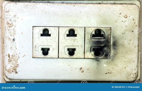 Unsafe Burnt Electric Plug Stock Image Image Of Energy 48558765