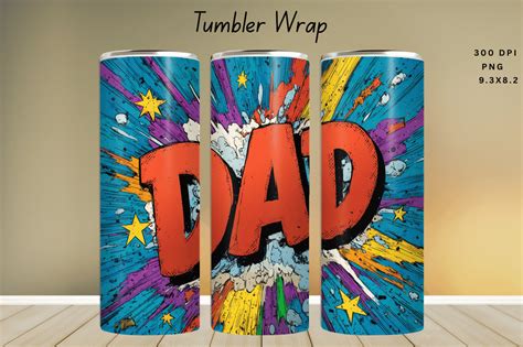 Comic Book Dad Explosion Skinny Tumbler Graphic By Cut File · Creative Fabrica