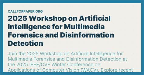 Ai4mfdd 2025 Workshop On Artificial Intelligence For Multimedia