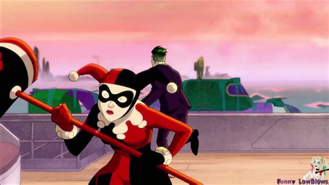 Ballusting Harley Quinn And Joker Double Nutshot Cartoon Kick In The