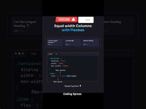 Equal Width Columns With Flexbox Codingxpress Css Css3 Flexbox