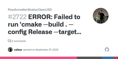 Error Failed To Run Cmake Build Config Release Target Install