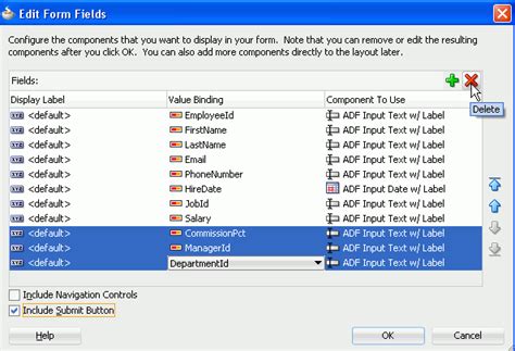 Редактирование Полей Формы диалога с 3 последних полей в список выбранных и курсор мыши на