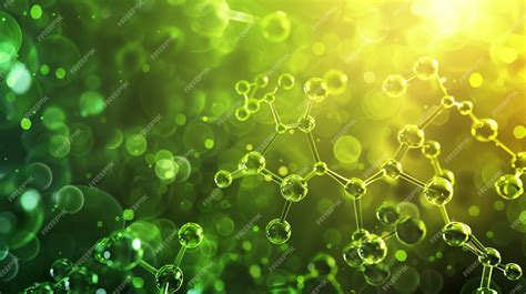 Premium Photo Green Molecular Structure With Dynamic Particles