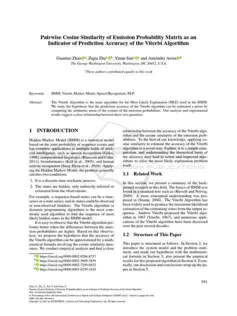 Pairwise Cosine Similarity Of Emission Probability Matrix As An
