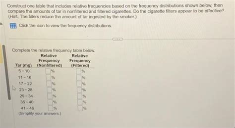 solved construct one table that includes relative