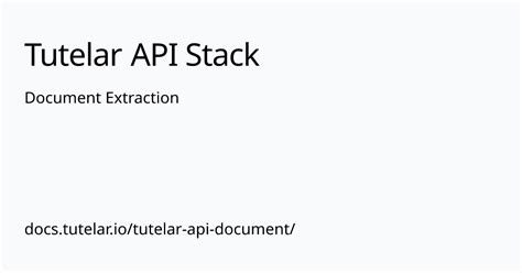 Document Extraction Tutelar Api Stack