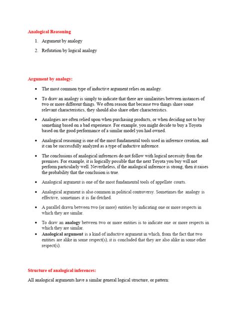 Analogical Reasoning Logical Analogy Pdf Argument Inductive Reasoning