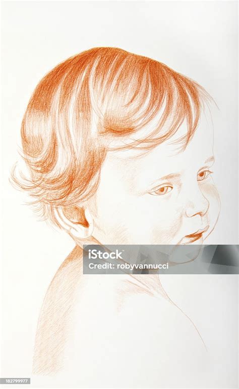 인펜트 세로는 사용하여 채취 낙관적인 연필 On 순조롭습니다 백서 아기에 대한 스톡 벡터 아트 및 기타 이미지 아기 연필화 인물 사진 Istock