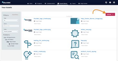 uploading files to the asset library elucidat