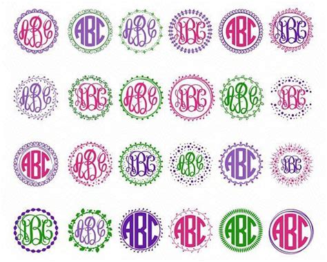 Monogram Font Bundle Ttf 6 Fonts Svg Monogram Alphabets Instant