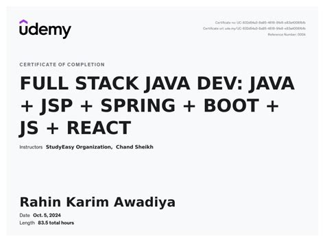 Fullstackdevelopment Java Spring React Continuouslearning Udemy