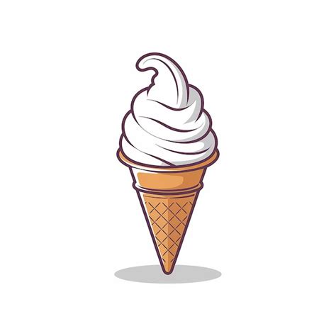 A Soft Serve Ice Cream Cone With A Generous Swirl Of White Ice Cream On