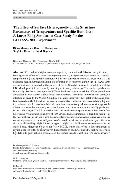 Pdf The Effect Of Surface Heterogeneity On The Structure Parameters