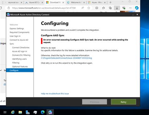 Unable To Installconfigure Azure Ad Connect Tool On New Windows Server 2019 Datacenter Vm