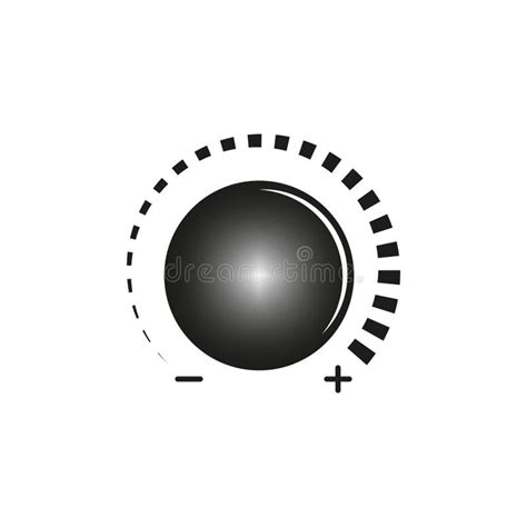 Volume Control Icon Black Dial Symbol Vector Adjustment Knob Minimal