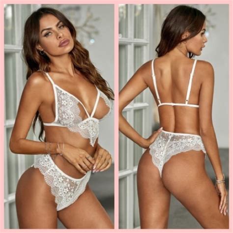Intimates And Sleepwear White Lace Sexy Lingerie Set Poshmark