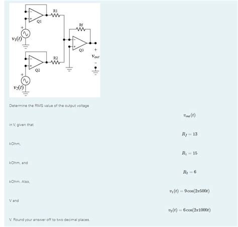 Solved Determine The RMS Value Of The Output Voltage Vout T Chegg Com