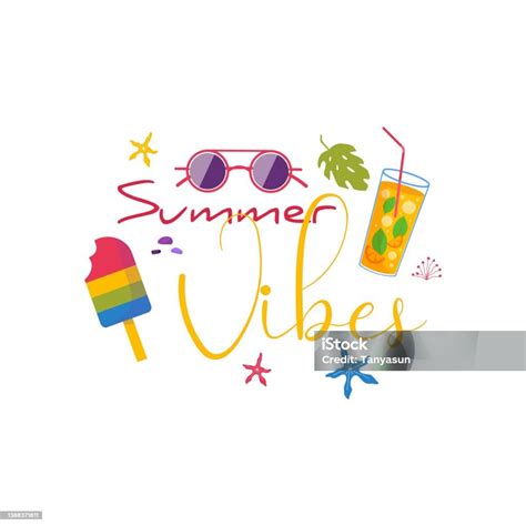 모험 관광 여행을위한 여행 물건세트 관광을 위한 열대 잎 껍질 선글라스 액세서리 아이스크림을 곁들인 여행 장식 디자인 플랫 만화 현대 벡터 가방에 대한 스톡 벡터 아트 및