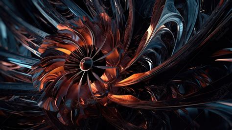 추상 미술의 매혹적인 3d 렌더링 프랙탈 블레이드를 갖춘 초현실적인 터빈 제트 엔진 초현실 배경 추진자 배경 환각적인 배경 이미지 Hd 초현실 추진자 환각적인