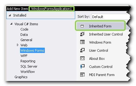 Winforms Inherited Form Creation Within Visual Studio Outlook 2013 Add In Project Stack