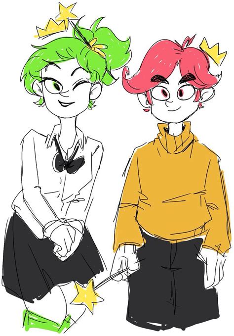 Genderbent Cosmo And Wanda Cartoon Art Cosmo And Wanda Odd Parents