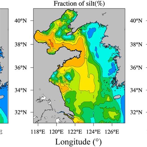 The Spatial Distribution Of Three Sediment Class Fractions Based On