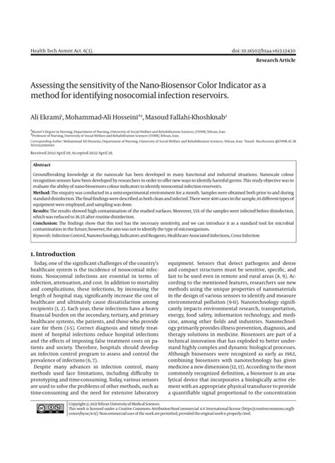 Pdf Assessing The Sensitivity Of The Nano Biosensor Color Indicator As A Method For