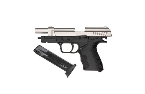 흰색 배경에 검은 실버 현대 권총 은폐된 캐리를 위한 짧은 배럴 무기 경찰 군대 및 특수 부대의 무장 0명에 대한 스톡 사진 및 기타 이미지 Istock