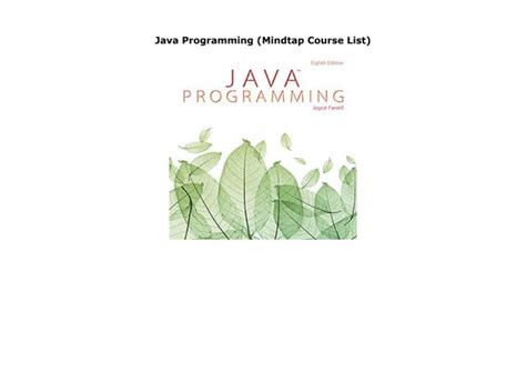 Java Programming Mindtap Course List Ppt