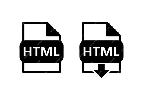 premium vector html file format black icon download html file sign