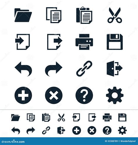 Web Toolbar Icons On Black Background Vector Illustration