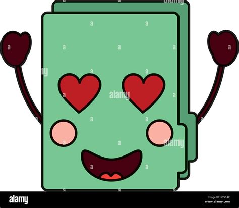 File Folder Kawaii Icon Image Stock Vector Image And Art Alamy