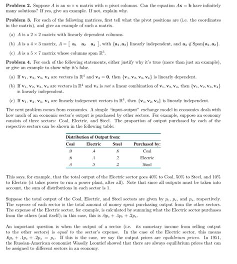 solved problem 2 suppose a is an mx n matrix with n pivot