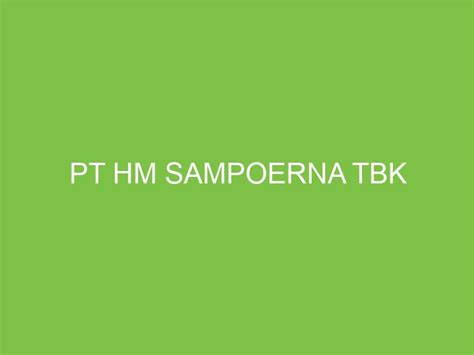 Pt Hm Sampoerna Tbk