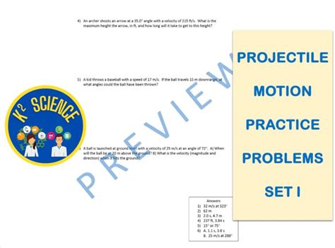 Projectile Motion Practice Problems Set I 2 D Kinematics Unit Physics