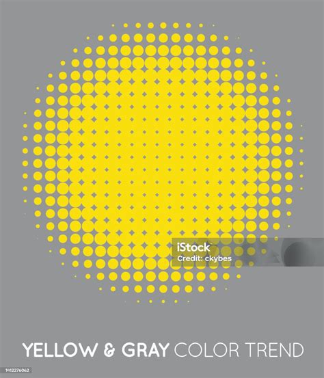 하프톤의 옐로우 와 그레이 트렌디 한 컬러 서클 하프톤 도트 패턴 벡터 일러스트레이션 패턴에 대한 스톡 벡터 아트 및 기타 이미지 패턴 얼티미트 프리즈비 하프톤