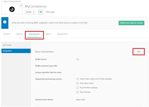 SCIM Okta Configuration MetaCompliance