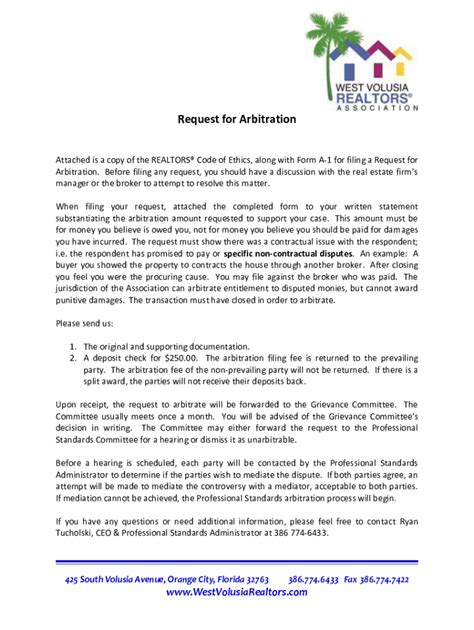 Fillable Online Request For Arbitration Fax Email Print Pdffiller