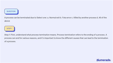 Solved A Process Can Be Terminated Due To Select One A Normal Exit B Fata Error C Killed By