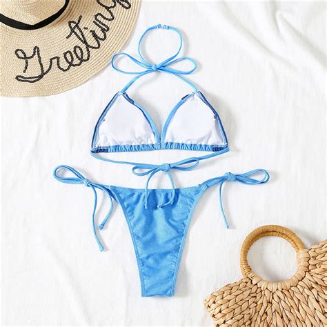 여자 수영복 마이크로 비키니 하이 컷 브라질 비키니 섹시한 솔리드 패치 워크 수영복 붕대 수영복 Buy 마이크로 비키니