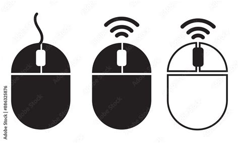 Computer Mouse Icon Wireless Gaming Device Line Symbol Click And