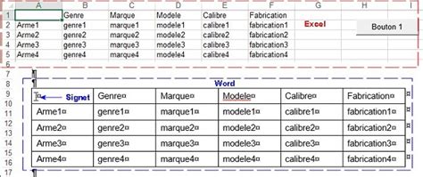 XL 2019 Copier Coller des données sur Word via un tableau dynamique